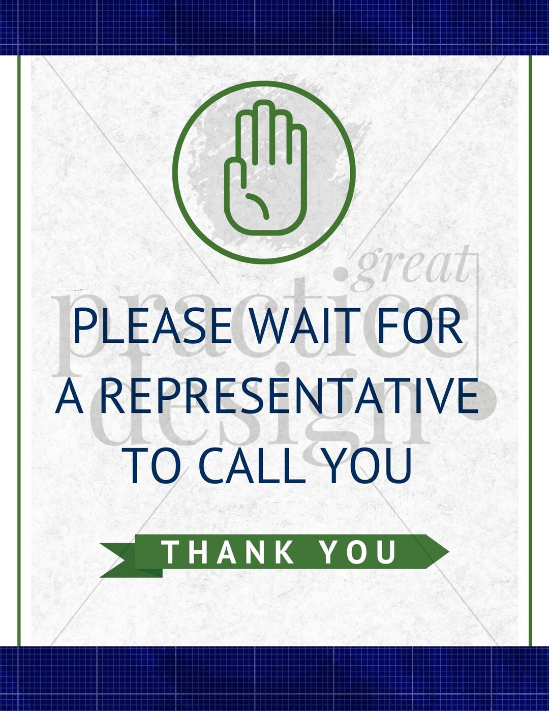 Please Wait for A Representative to Call You Downloadable Sign Please ...