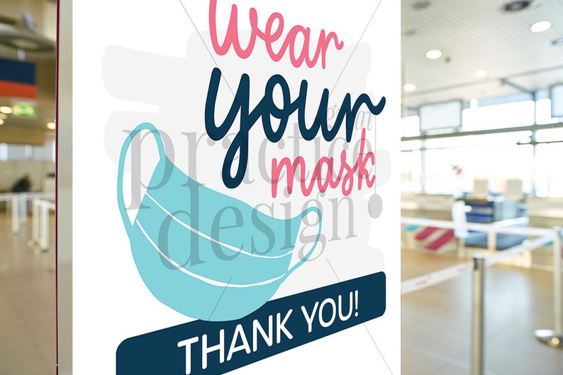 Wear Your Mask Sign, Printable Mask Sign, Mask Sign for Business ...