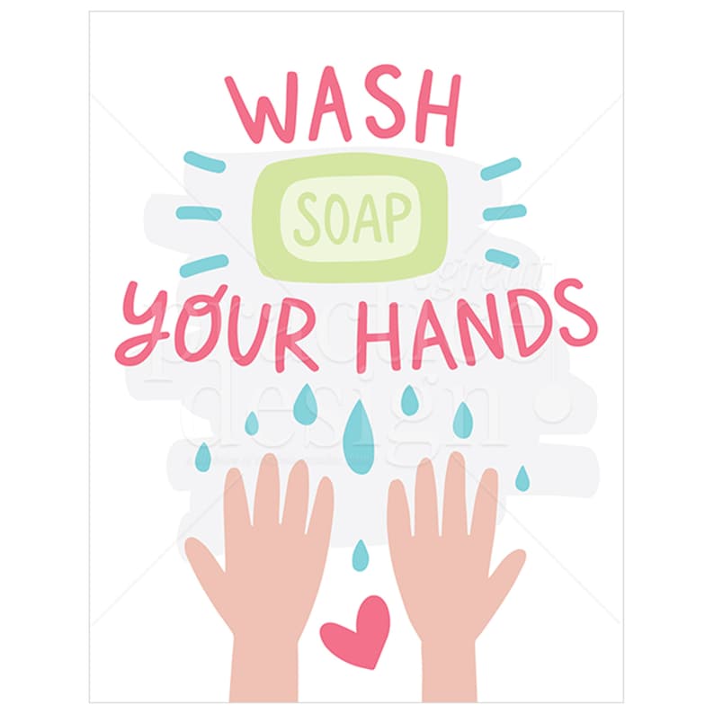 Adorable Wash Your Hands Sign Printable Hand Washing Sign | Etsy
