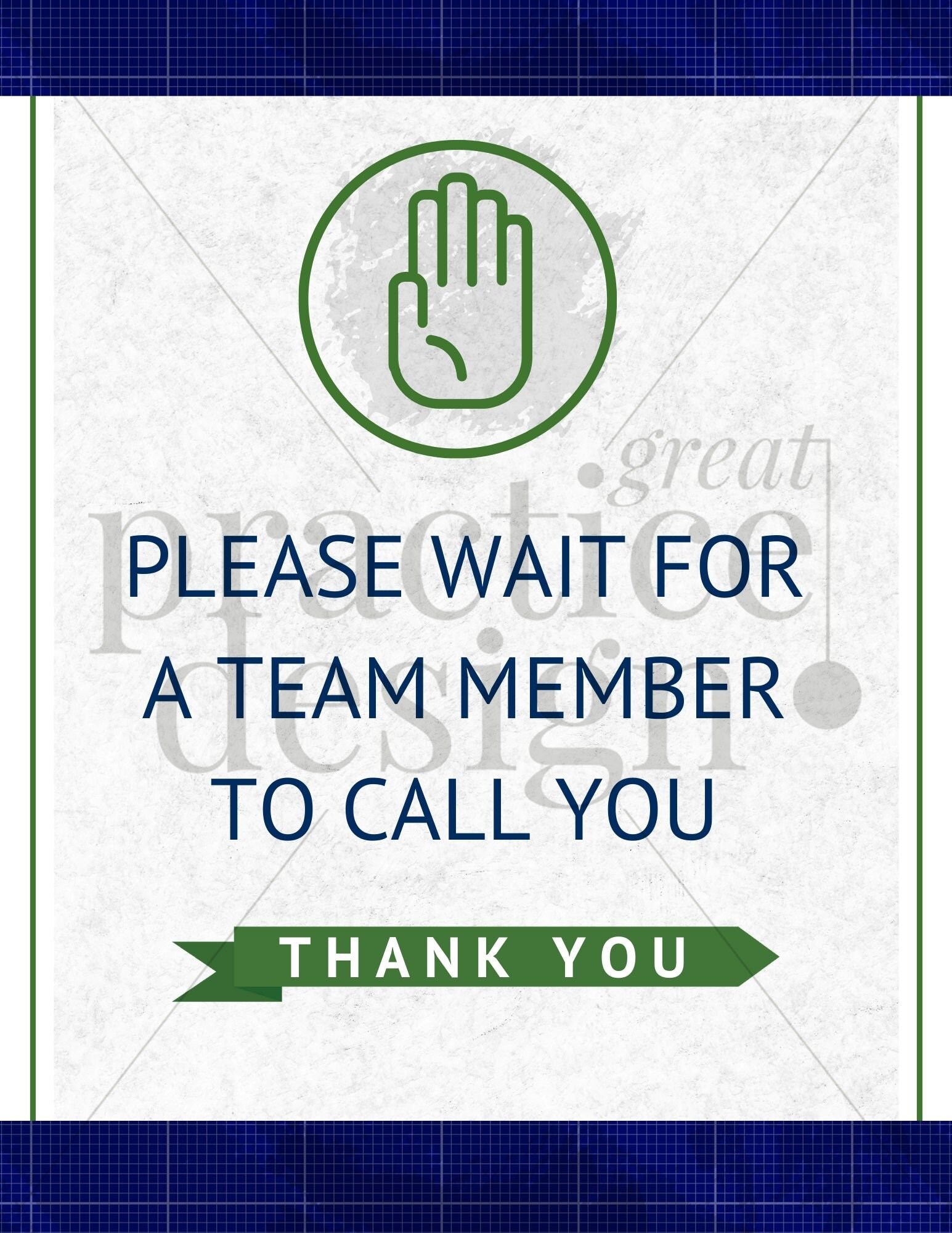 Please Wait for A Team Member to Call You Downloadable Sign Please Wait ...