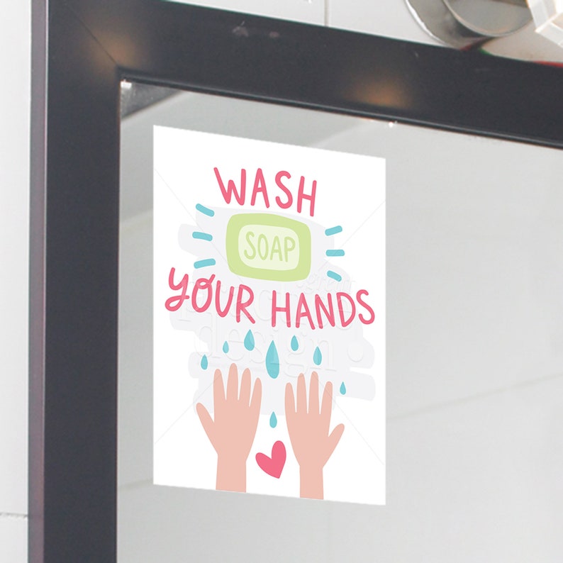Adorable Wash Your Hands Sign Printable Hand Washing Sign | Etsy