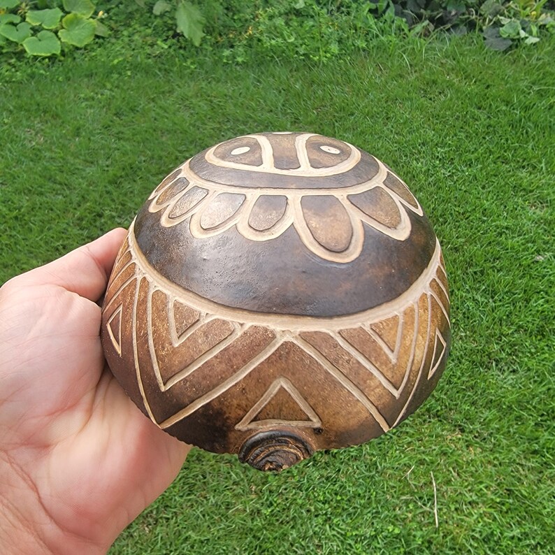 Taino Sol De Utuado Etching and Pyrography on Gourd. Free Priority ...
