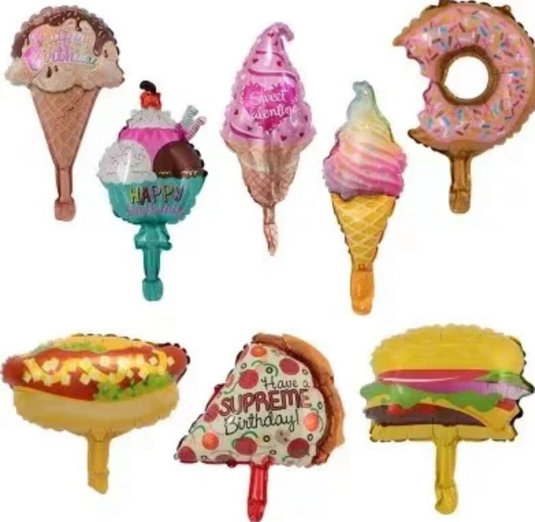 Balloon Food Combination. Includes, Donut, Ice Cream, Hamburger and Hot ...