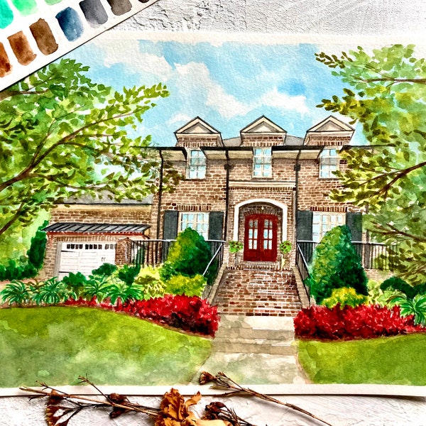 Custom House Portrait - Etsy