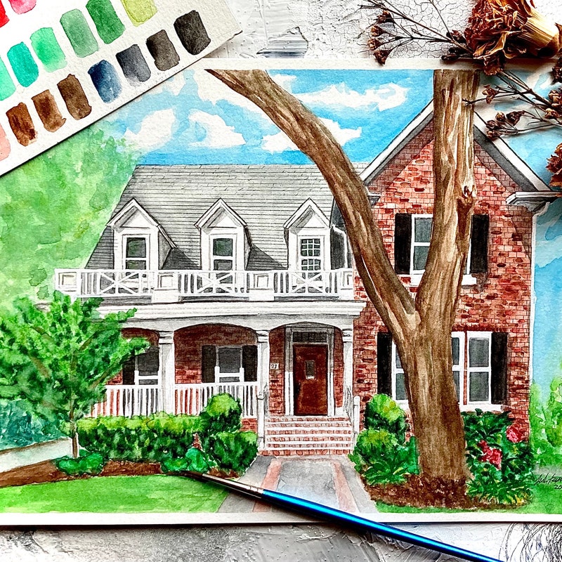 Custom House Portrait - Etsy