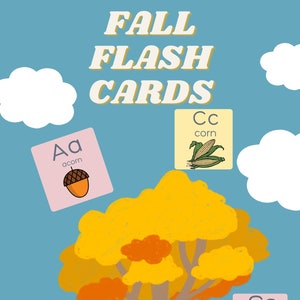 FALL FLASH CARDS Vocabulary Printable Cards Preschool Pre-k - Etsy