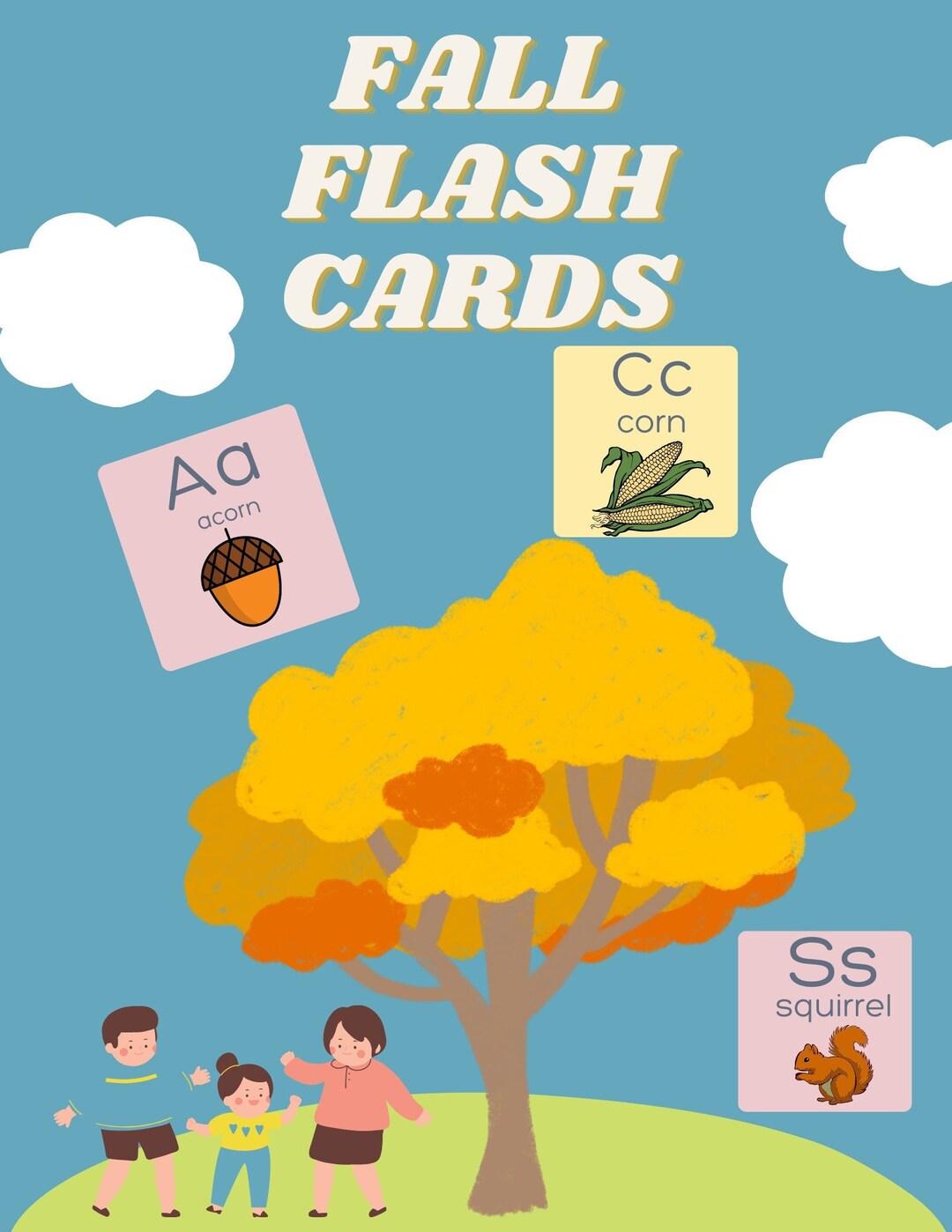 FALL FLASH CARDS Vocabulary Printable Cards Preschool Pre-k Learning ...