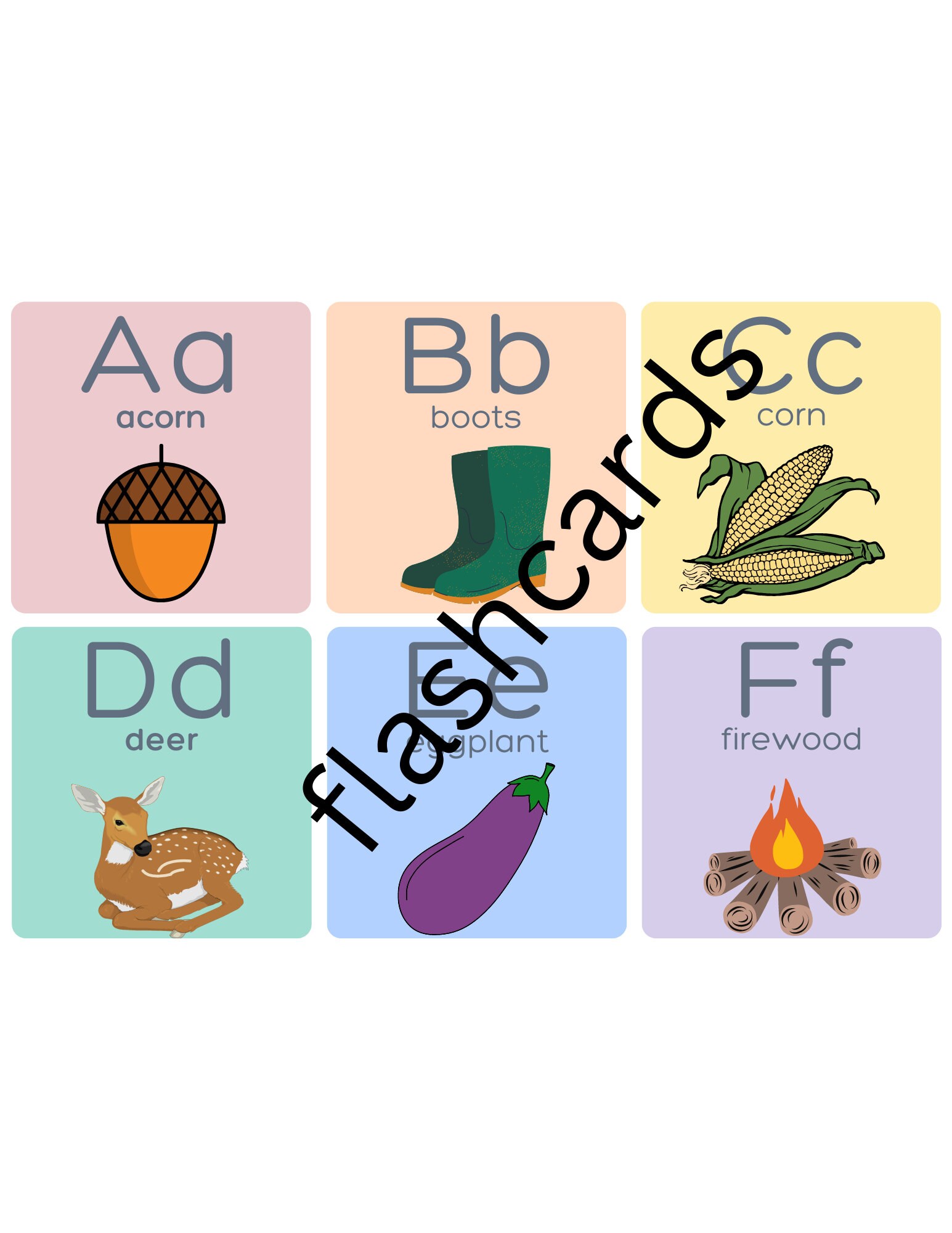 FALL FLASH CARDS Vocabulary Printable Cards Preschool Pre-k Learning ...