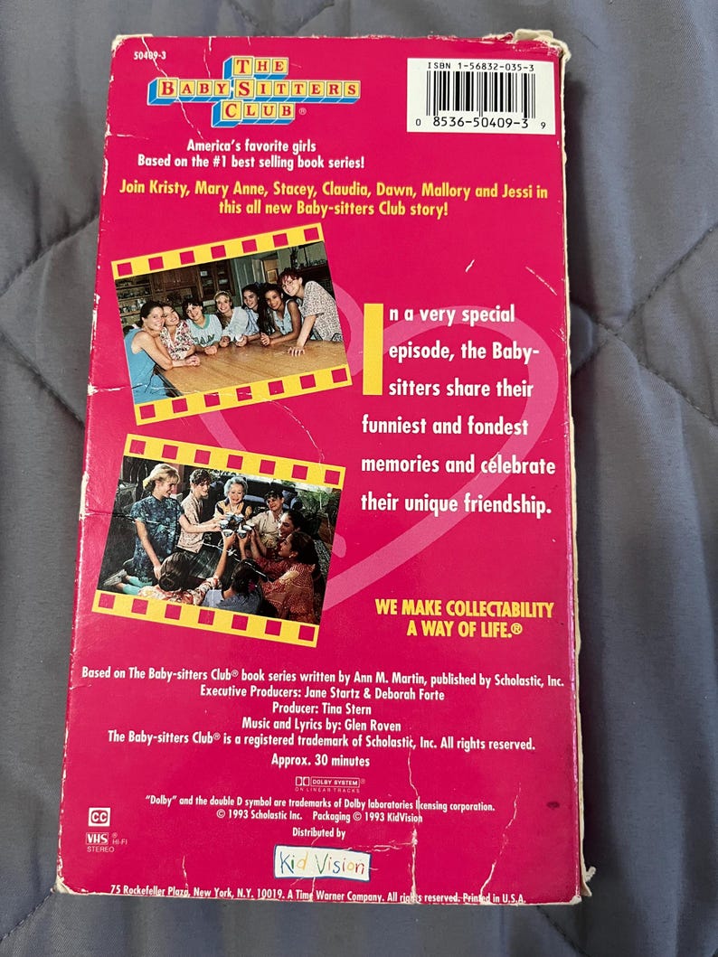 The Babysitters Club Original Show VHS the Baby-sitters Remember - Etsy