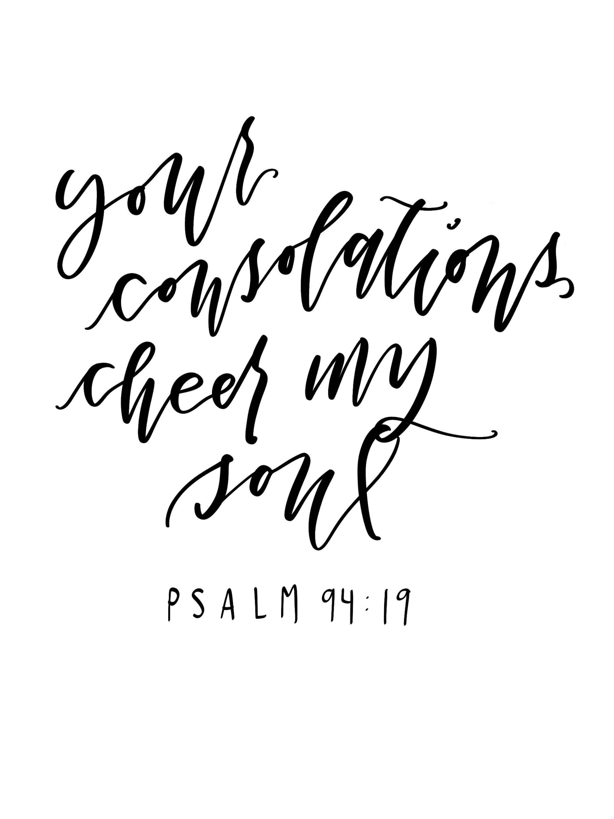 Psaume 94:19 Lettres à la main, Écriture biblique, Fichier numérique ...