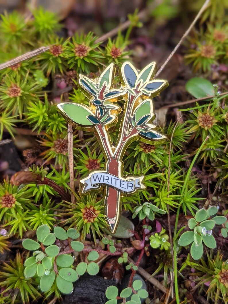 Writer Tree Branch Pencil Hard Enamel Pin 1.25 - Etsy