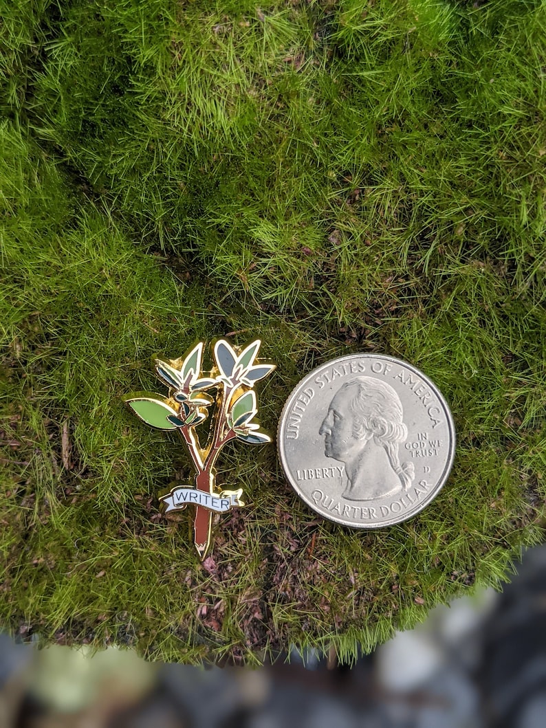Writer Tree Branch Pencil Hard Enamel Pin 1.25 - Etsy