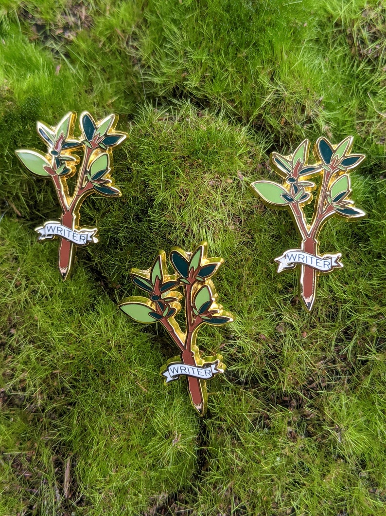 Writer Tree Branch Pencil Hard Enamel Pin 1.25 - Etsy