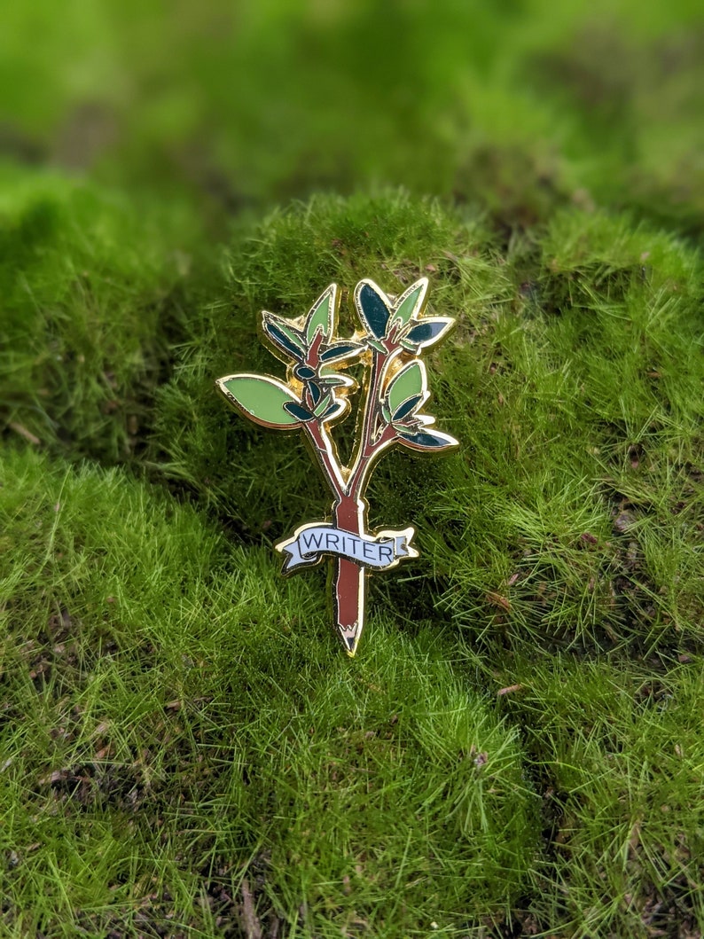 Writer Tree Branch Pencil Hard Enamel Pin 1.25 - Etsy