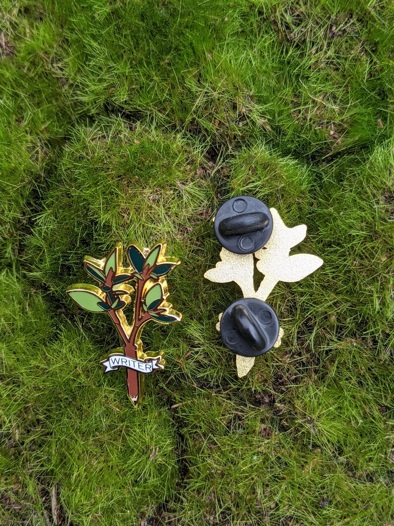 Writer Tree Branch Pencil Hard Enamel Pin 1.25 - Etsy