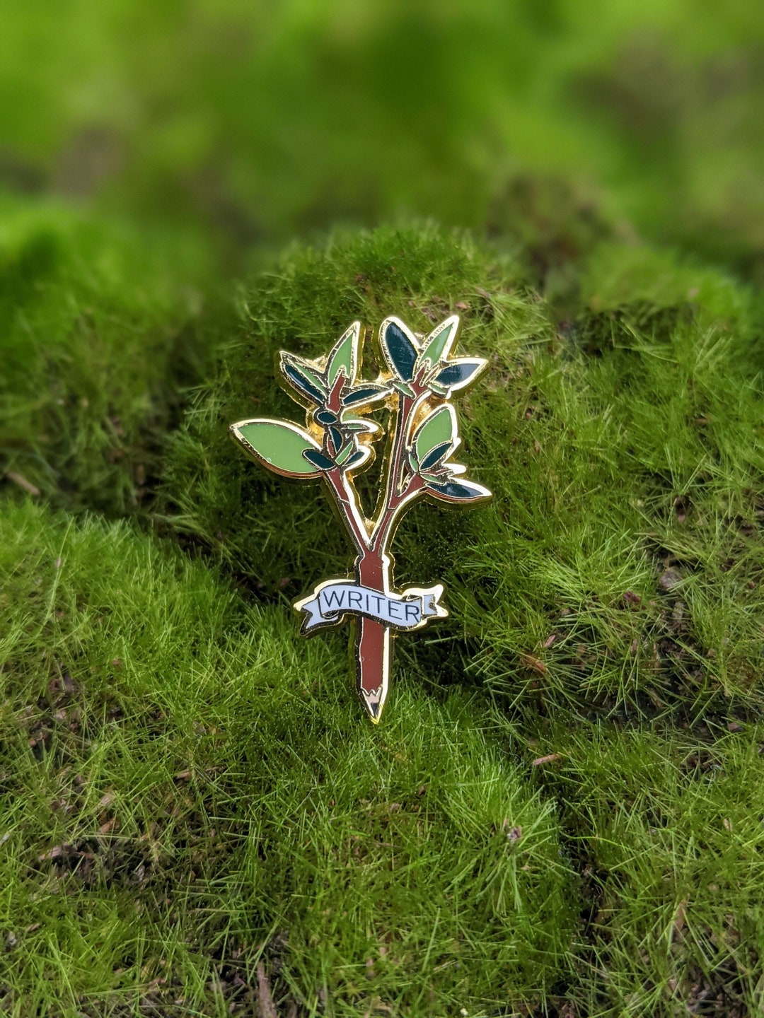 Writer Tree Branch Pencil Hard Enamel Pin 1.25" - Etsy