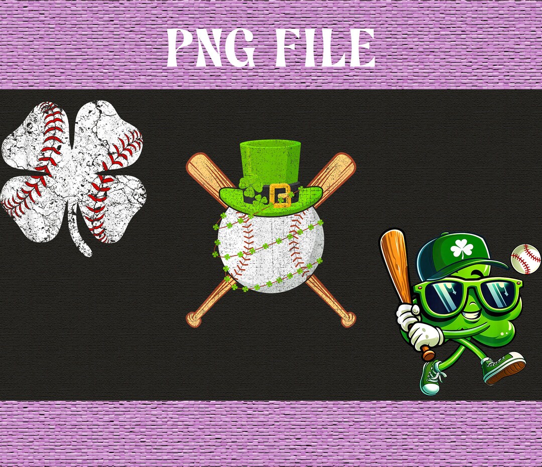 Shamrock Baseball Png Digital Download, Funny St Patricks Day Boys PNG ...