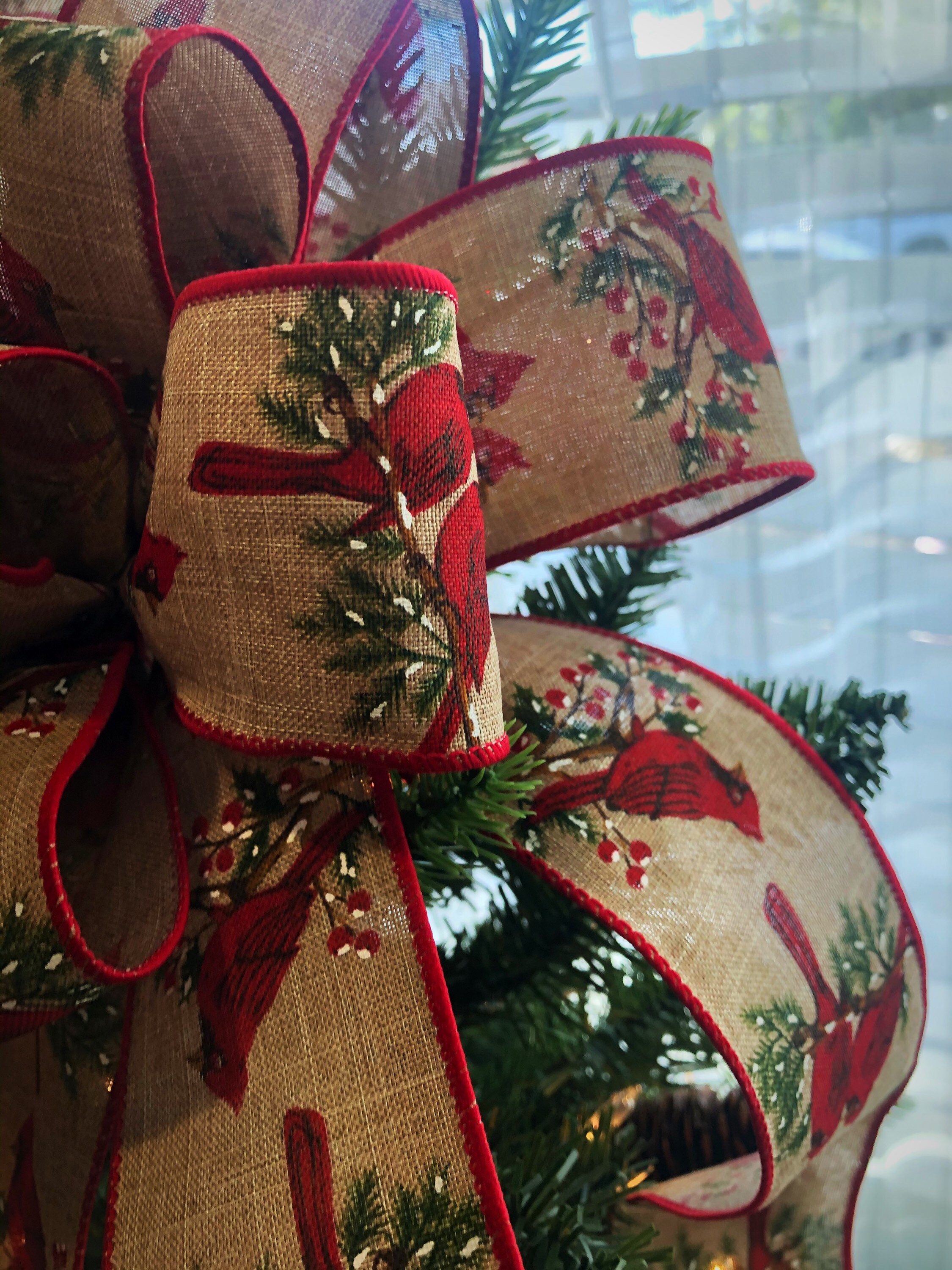 Red Cardinals Christmas Tree Bow Red Christmas Bow - Etsy