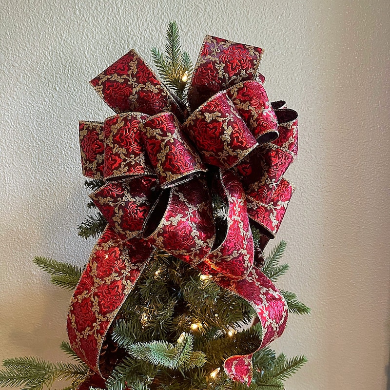 Burgundy Christmas Bows - Etsy