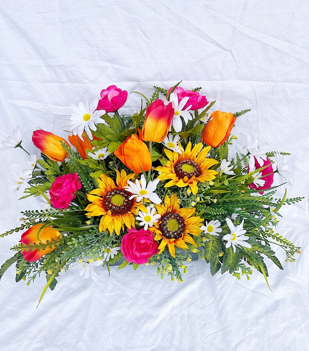 Summer Arrangement Summer Flowers Table Runner Sunflower Table Top ...