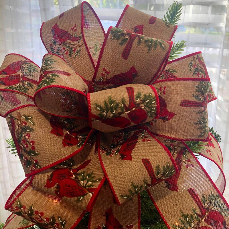 Cardinal Christmas Tree Topper - Etsy