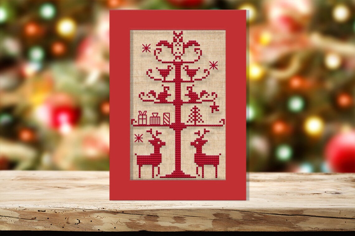 PATTERN : Christmas Card Cross Stitch Pattern 5 Christmas | Etsy