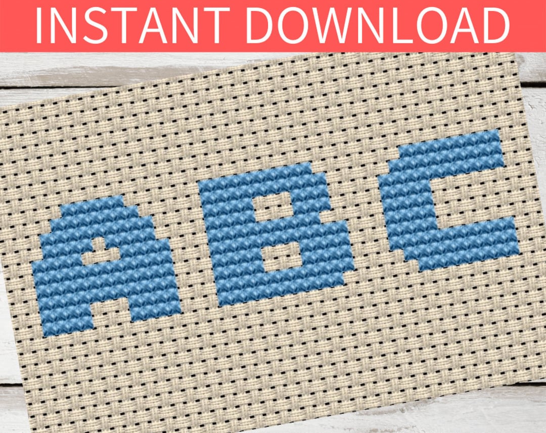 10 Stitches Tall | UPPERCASE Cross Stitch Alphabet Font Pattern #4 ...