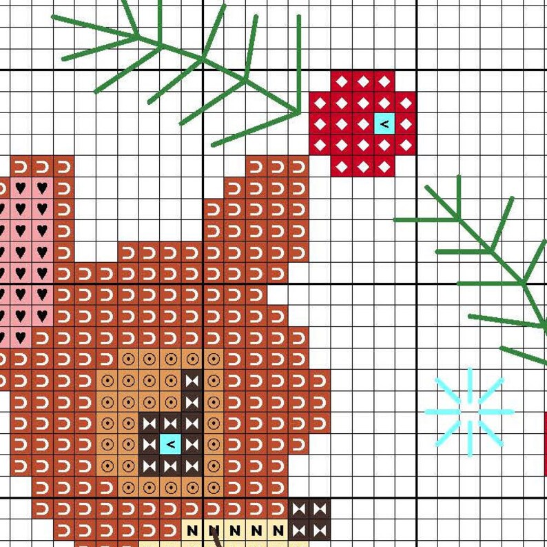 PATTERN : Reindeer Cross Stitch Pattern Modern Cross Stitch | Etsy