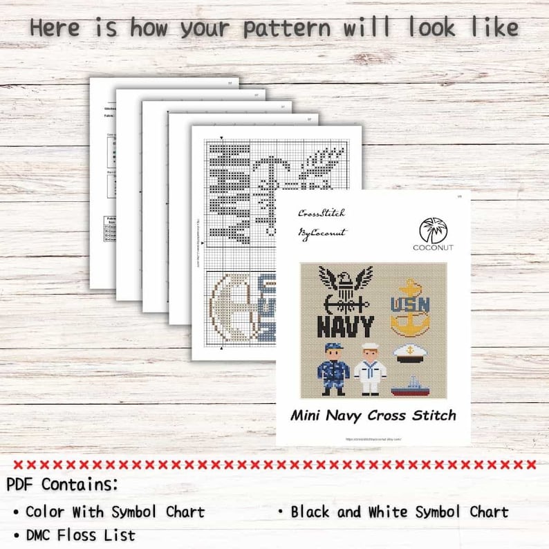 Mini Navy Military Cross Stitch Pattern Small Military - Etsy