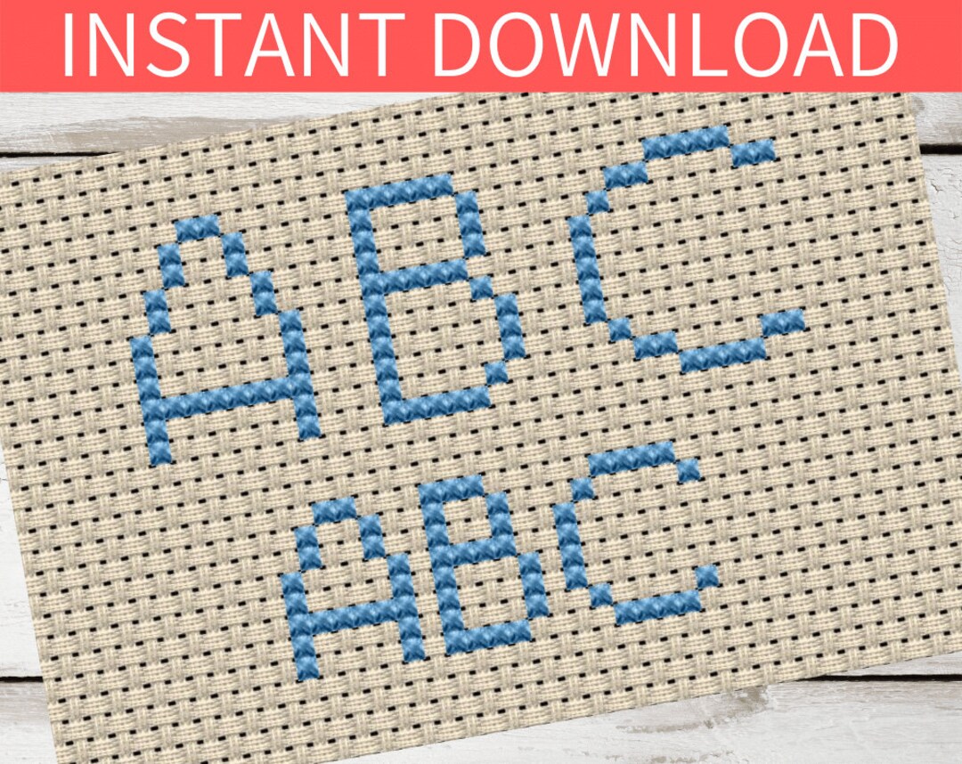 Cross Stitch Alphabet Pattern: 11-stitch Tall Retro Pixel Sans Serif (PDF Download) - Etsy