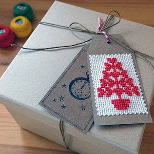 PATTERN : Christmas Cross Stitch Pattern (2), Gift Tags, Christmas ...