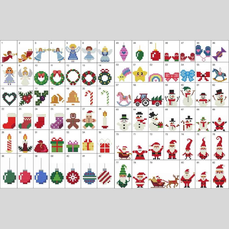365 Christmas Cross Stitch Designs Small Easy and Quick - Etsy