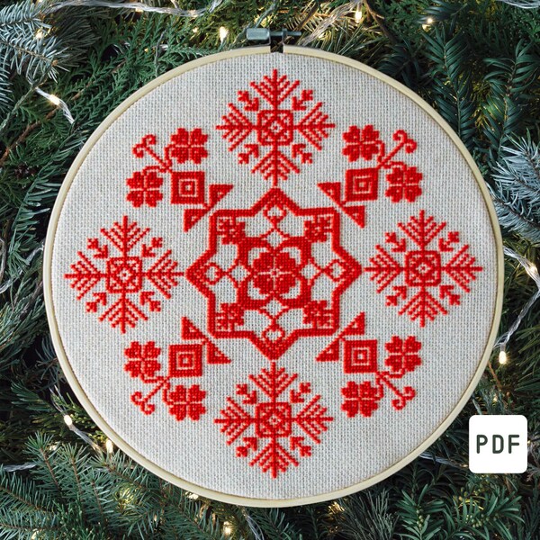 Snowflake Cross Stitch Pattern - Etsy