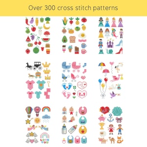 300 Tiny Cross Stitch Patterns: Baby & Kids 2-inch Designs (PDF ...