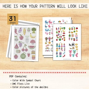 300 Tiny Cross Stitch Patterns: Baby & Kids 2-inch Designs (PDF ...