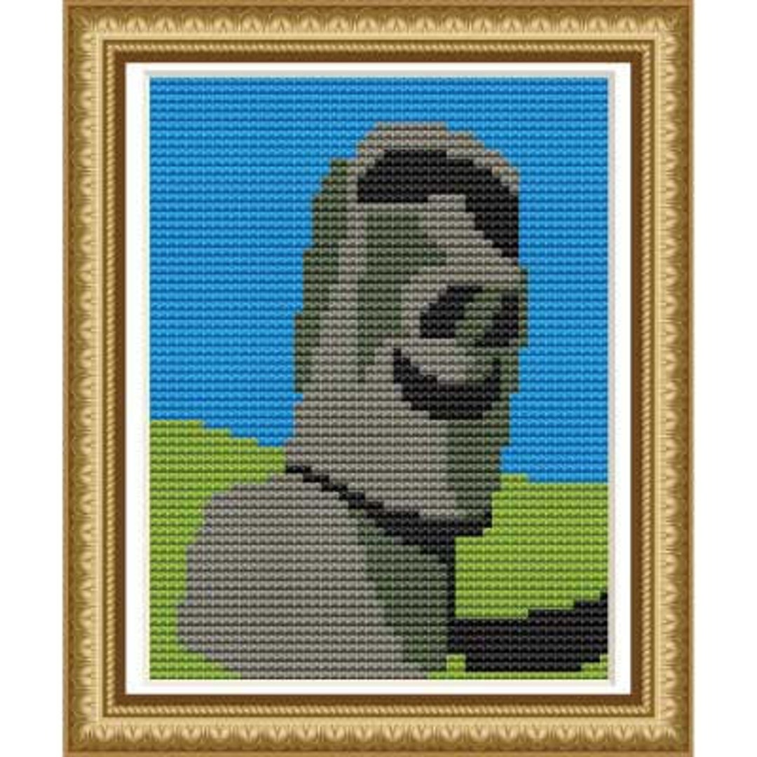 PATTERN : Moai Cross Stitch Pattern, Modern Cross Stitch Pattern, Cute ...