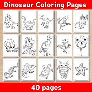Simple & Big Dinosaur Coloring Pages for Kids, Instant Download ...