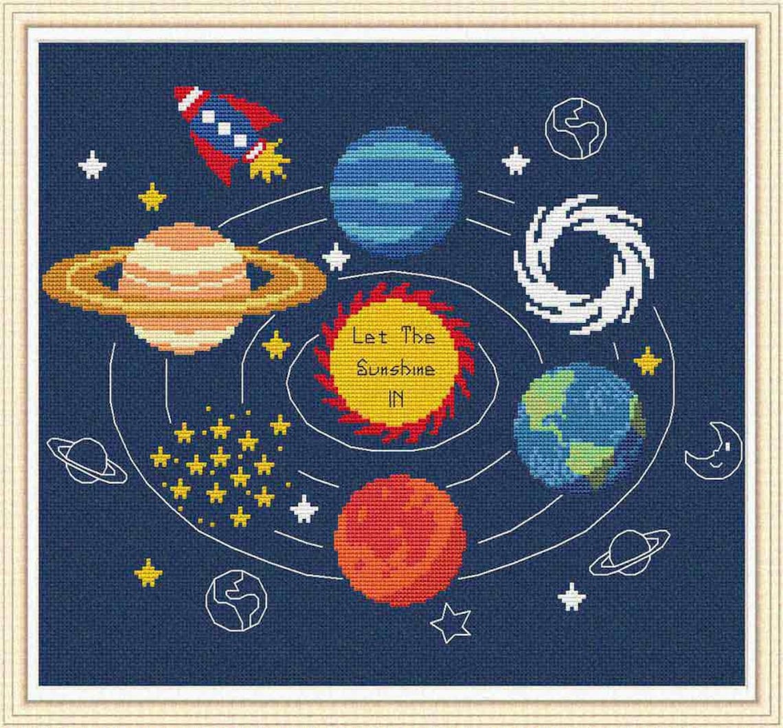 Space Cross Stitch Pattern Planets Cross Stitch Pattern | Etsy