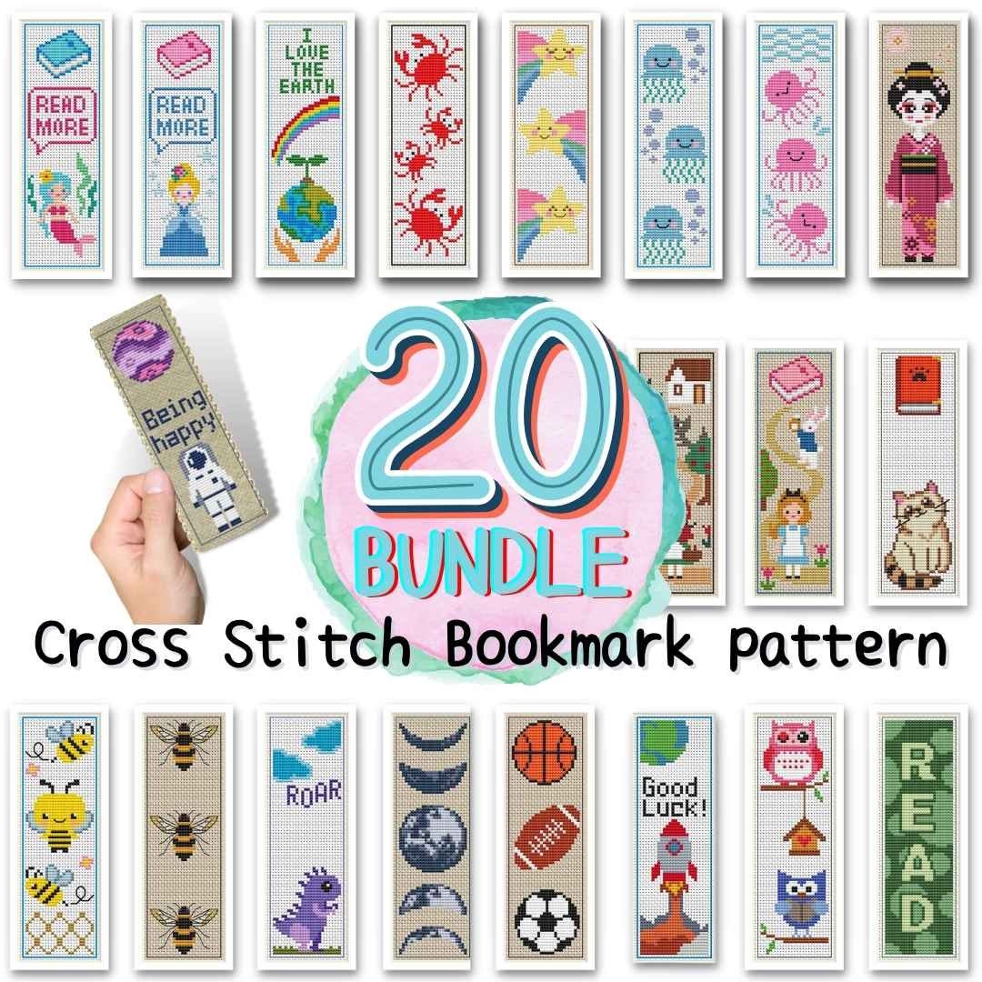 Cross Stitch Bookmark Pattern Bundle PDF 2 Inch Wide Small - Etsy