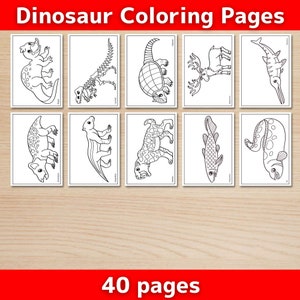 Simple & Big Dinosaur Coloring Pages for Kids, Instant Download ...