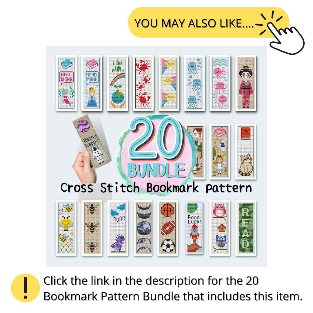 Octopus Cross Stitch Bookmark Pattern: Mini Sea Animal 2x6 Inch (PDF ...