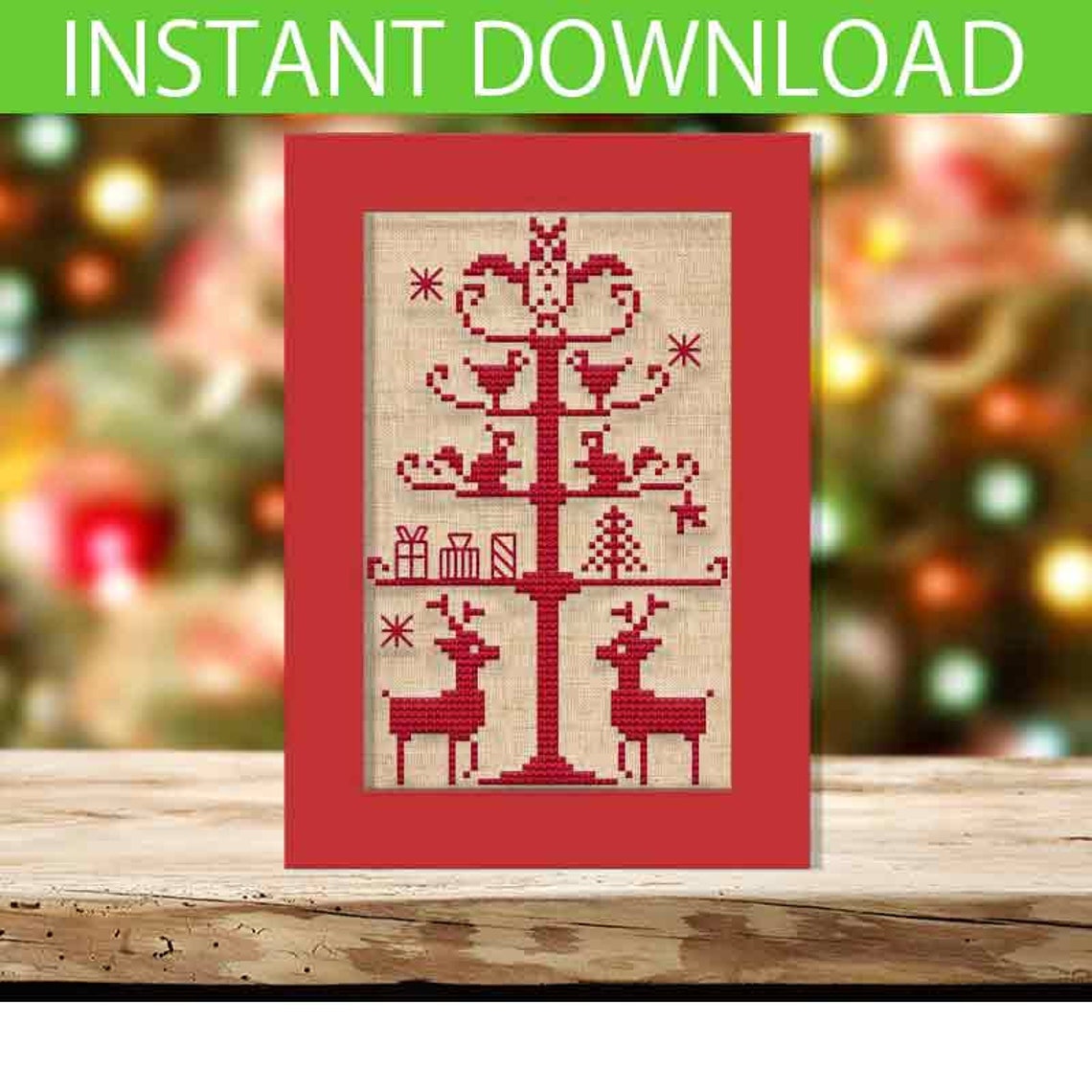 PATTERN : Christmas Card Cross Stitch Pattern 5 Christmas | Etsy