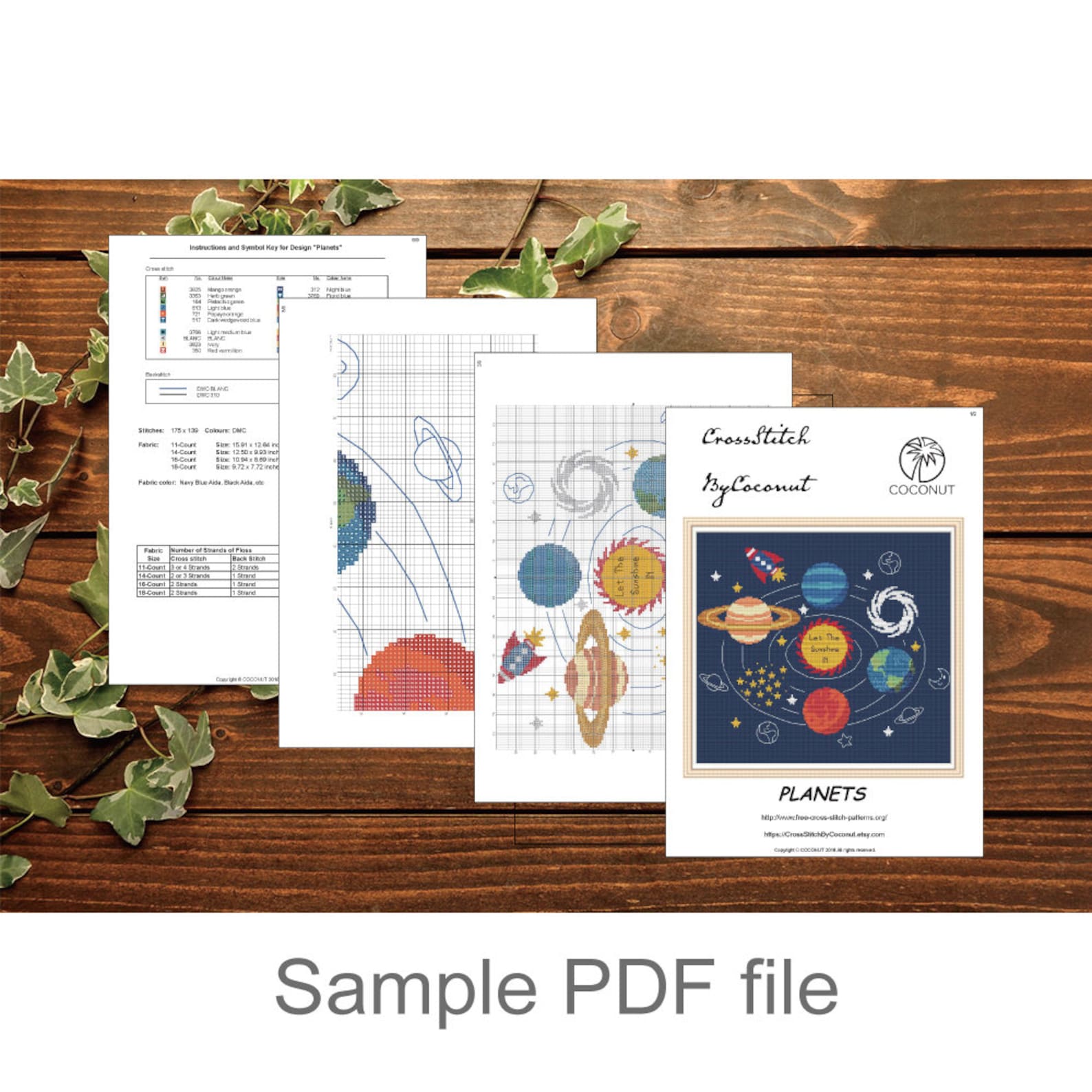 Space Cross Stitch Pattern Planets Cross Stitch Pattern | Etsy