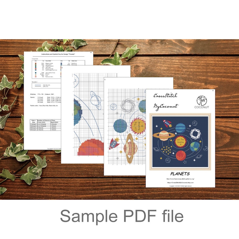 Space Cross Stitch Pattern Planets Cross Stitch Pattern | Etsy