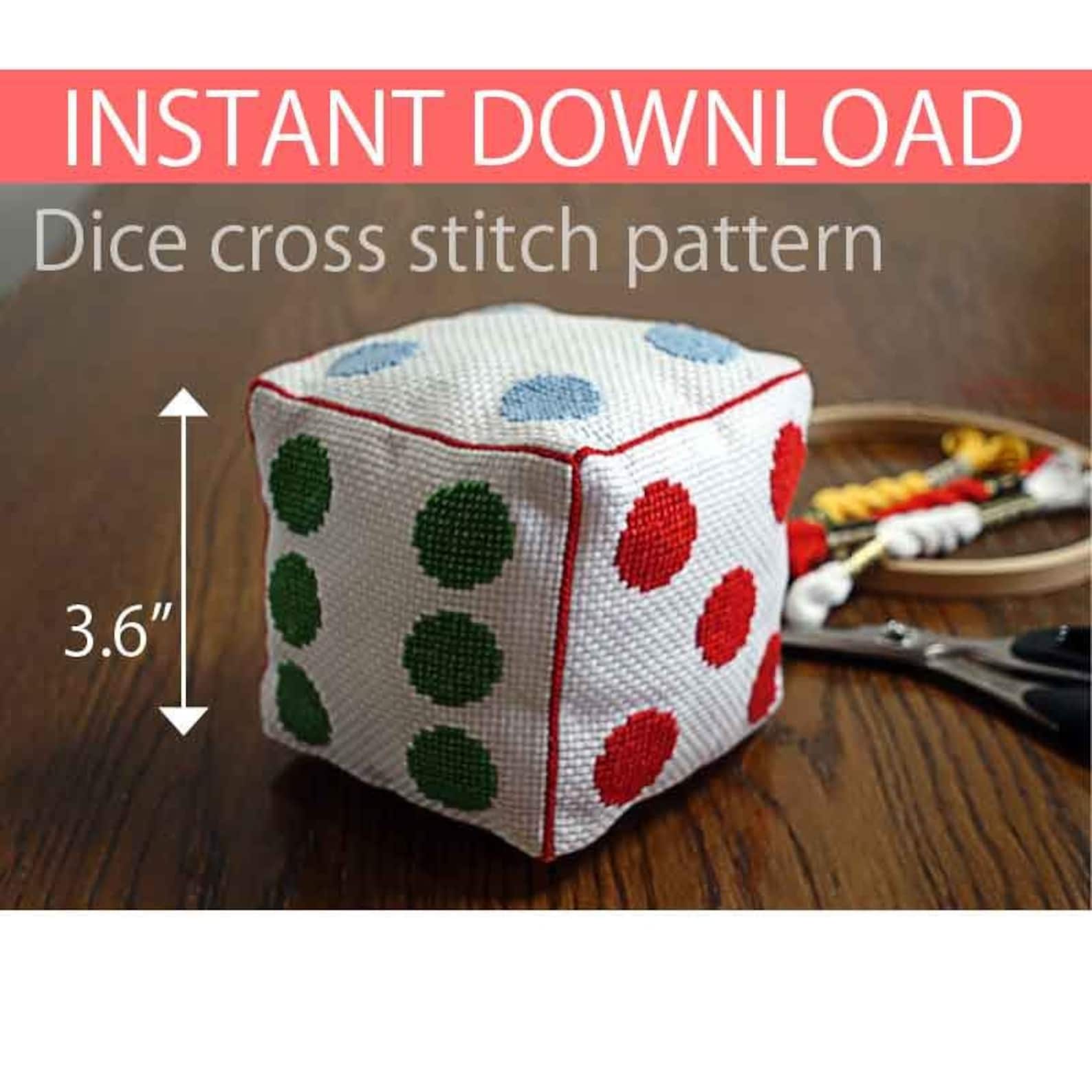 PATTERN : Cross Stitch Dice Cross Stitch Toy Handmade Dice - Etsy