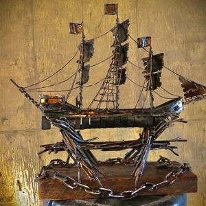 Rustic Metal Ship "iron Ship" - Etsy