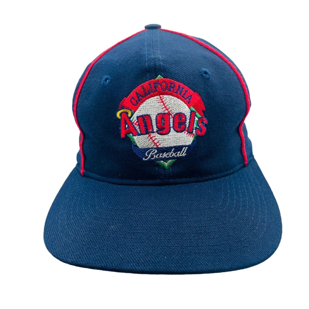 Vintage 80s 90s California Angels Snapback Hat GUV Anaheim Los Angeles ...