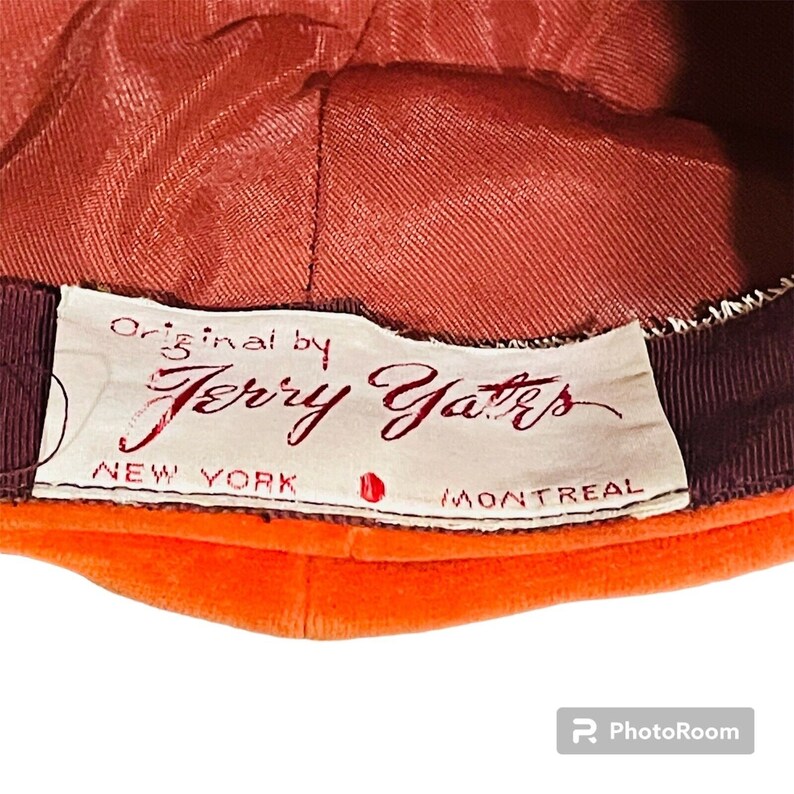 Vintage 1960s Jerry Yates Orange Cotton Velvet Newsboy Hat CANADA - Etsy