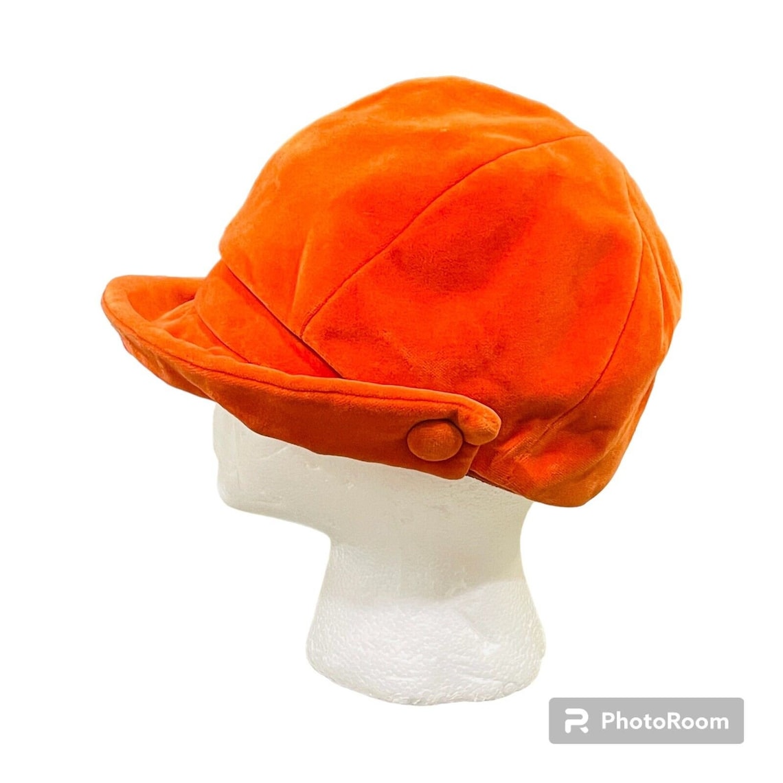 Vintage 1960s Jerry Yates Orange Cotton Velvet Newsboy Hat CANADA - Etsy