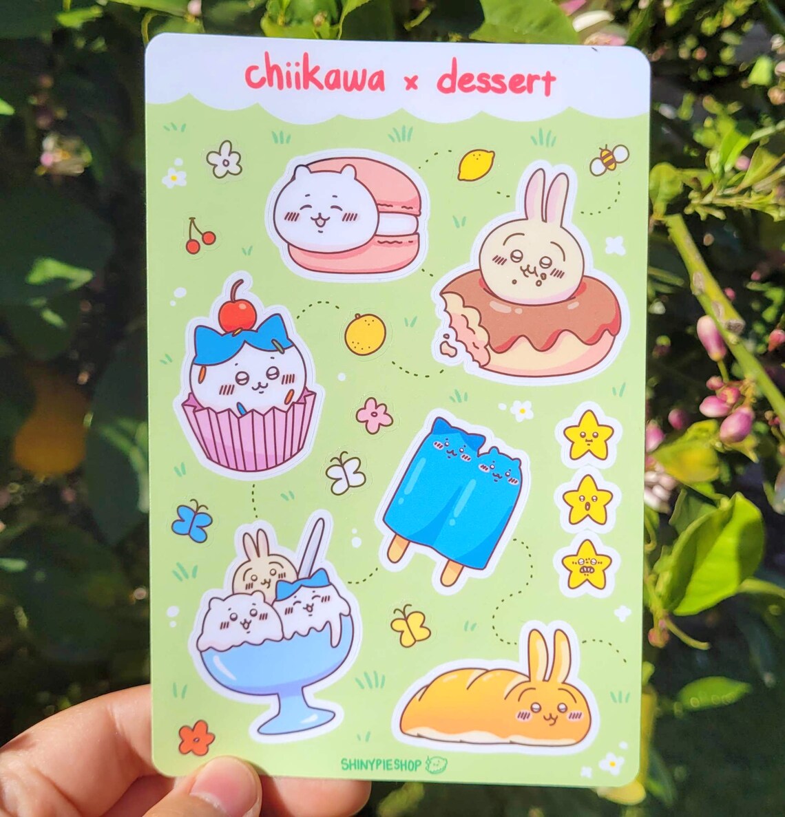 Chiikawa Sticker Sheet, Dessert Stickers, Chiikawa Decal, Hachiware ...